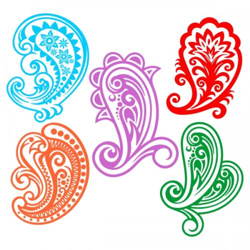 Paisley Decals Cuttable Design | Apex Designs & Fonts