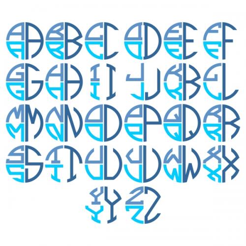 Round Monogram Cuttable Font | Apex Embroidery Designs, Monogram Fonts ...