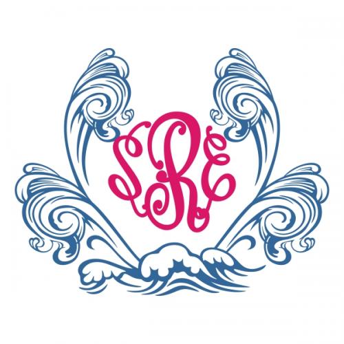 Wave Cuttable Frame | Apex Embroidery Designs, Monogram Fonts & Alphabets