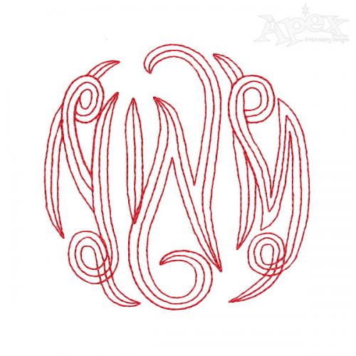 Apex Round Bean Monogram Embroidery Font | Apex Monogram Designs & Fonts