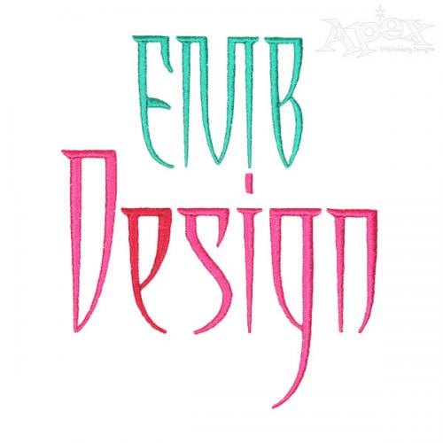 Dagger Machine Embroidery Alphabet Font Design by Apex