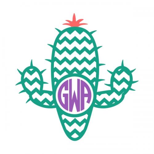 Chevron Cactus Cuttable Frame | Apex Embroidery Designs, Monogram Fonts ...