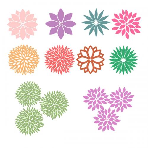 Round Flowers Cuttable Design | Apex Designs & Fonts