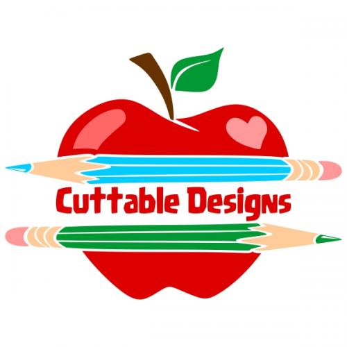 Apple Pencil Split Cuttable Frame | Apex Embroidery Designs, Monogram ...