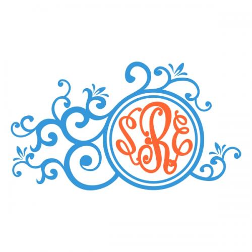 Circle Floral Cuttable Frame | Apex Embroidery Designs, Monogram Fonts ...