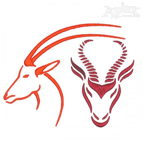 Antelope Embroidery Design | Apex Monogram Designs & Fonts