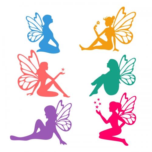 Sitting Fairies Cuttable Design | Apex Designs & Fonts