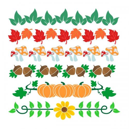Autumn Fall Borders SVG Designs, Vectors & Clipart