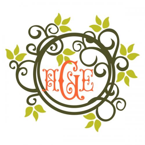 Circle Vine Monogram Cuttable Frame | Apex Embroidery Designs, Monogram ...