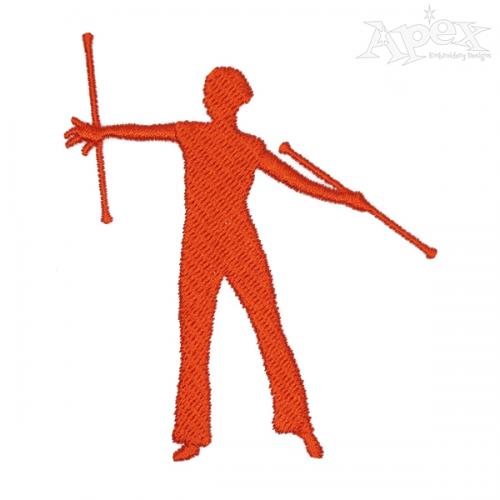 Baton Twirling Twirler Embroidery Design | Apex Embroidery Designs ...