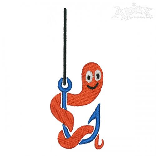 Smiley Worm Embroidery Design | Apex Monogram Designs & Fonts