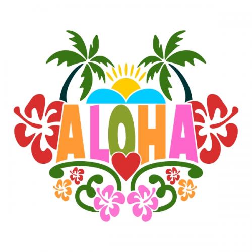 Colorful Aloha Cuttable Design | Apex Embroidery Designs, Monogram ...