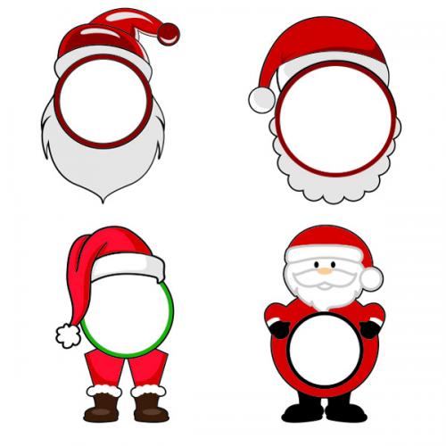 Christmas Santa Face Monogram Cuttable Frame | Apex Designs & Fonts