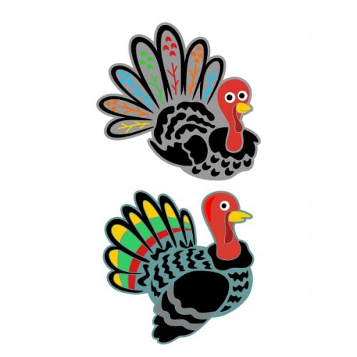 Colorful Turkey Cuttable Design | Apex Designs & Fonts