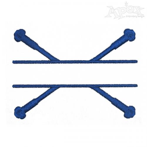 Baton Twirling Split Embroidery Frame | Apex Monogram Designs & Fonts