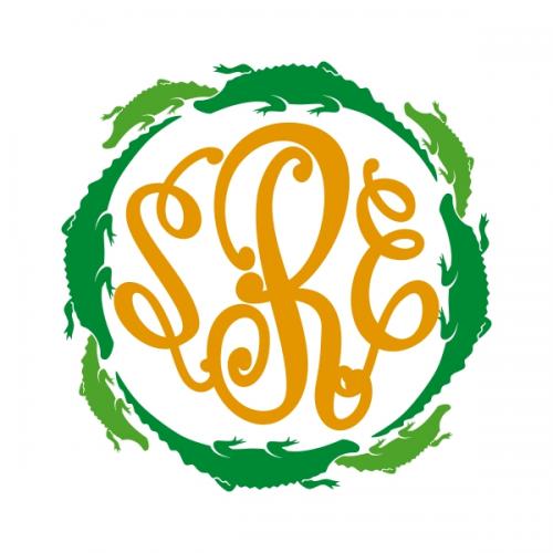 Alligator Monogram Cuttable Frame | Apex Embroidery Designs, Monogram ...