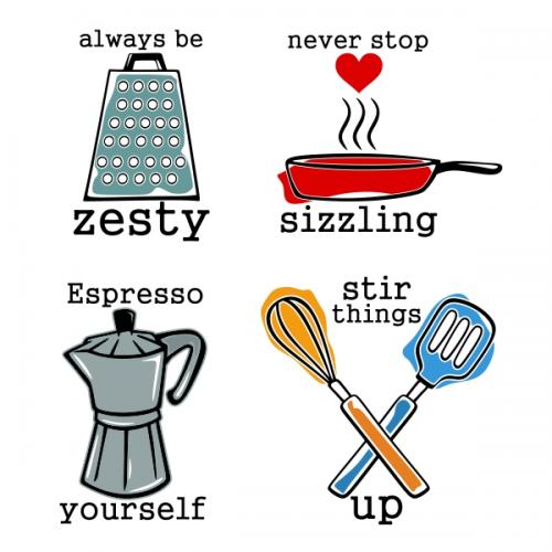 Kitchen Utensil Sayings Cuttable Design | Apex Designs & Fonts