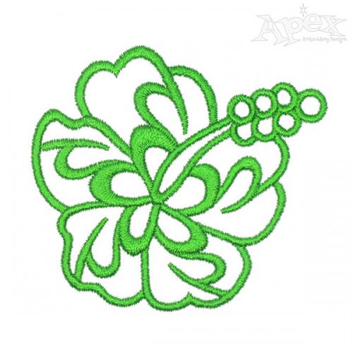 Hibiscus Flower Embroidery Design | Apex Monogram Designs & Fonts