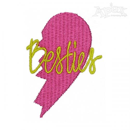 Besties Heart Embroidery Design | Apex Embroidery Designs, Monogram ...