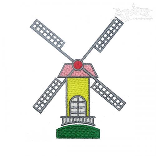 Windmill Embroidery Design #3 | Apex Monogram Designs & Fonts