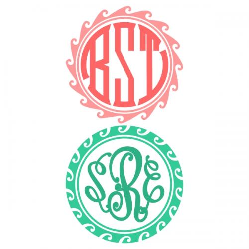 Hawaii Tribal Monogram Cuttable Frame | Apex Designs & Fonts