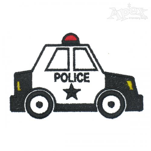 Police Car Embroidery Design | Apex Monogram Designs & Fonts