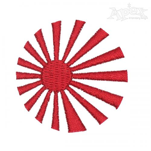 Japan Rising Sun Embroidery Design | Apex Monogram Designs & Fonts