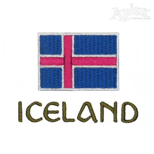 Iceland Flag Embroidery Design | Apex Monogram Designs & Fonts
