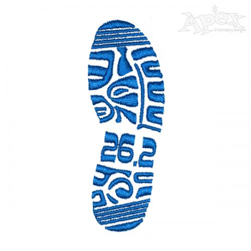 Marathon Shoe Print Embroidery Design | Apex Monogram Designs & Fonts
