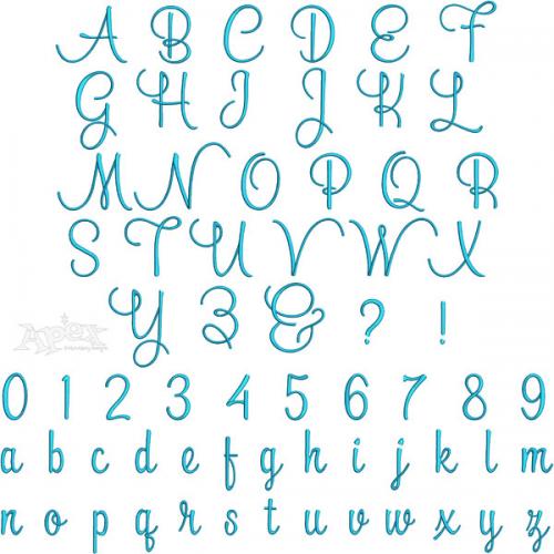Grace Script Embroidery Font | Apex Embroidery Designs, Monogram Fonts ...