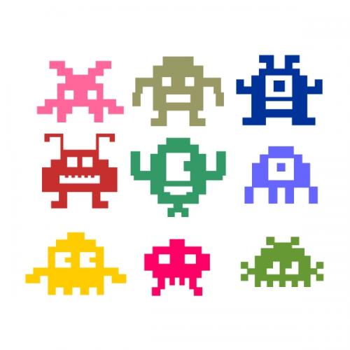 Pixel Monster Cuttable Design | Apex Designs & Fonts