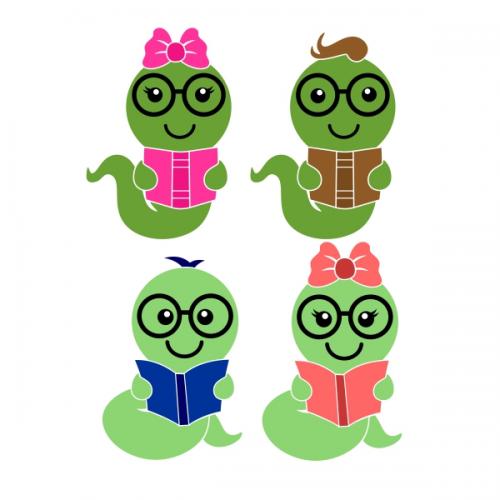 Cute Book Worm SVG Vector & Clipart - Apex