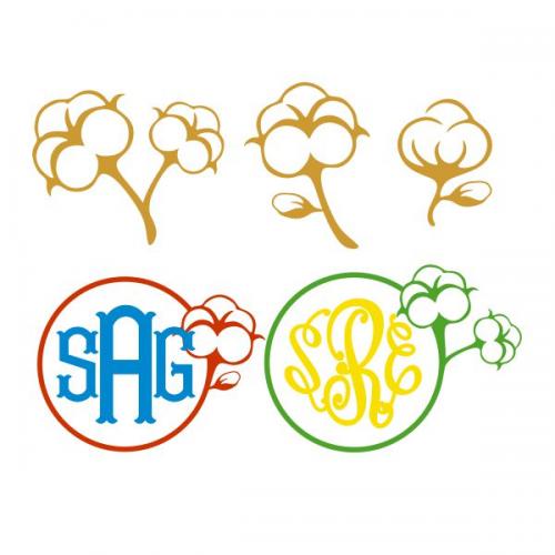 Cotton Monogram Cuttable Design and Frame | Apex Designs & Fonts