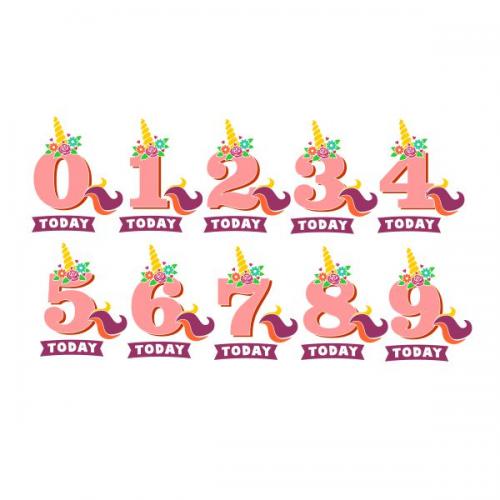Unicorn Birthday Numbers SVG Font Letters Alphabet Cut File - Apex