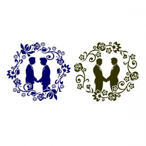 Male Men Gay Pride Bride Lovers Couple Wedding SVG | Apex