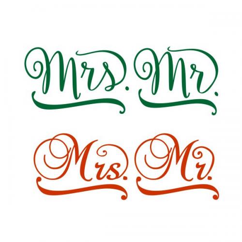 Wedding Mr. & Mrs. SVG Clipart Cut File Designs | Apex Vector