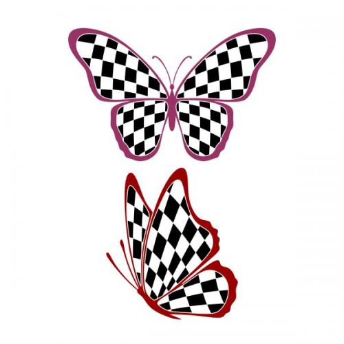 Checkerboard Butterfly Cuttable Design | Apex Designs & Fonts