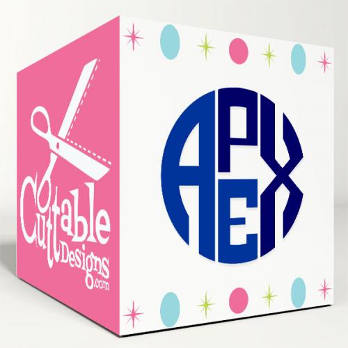 Four Letter Stacked Monogram Cuttable Font | Apex Designs & Fonts