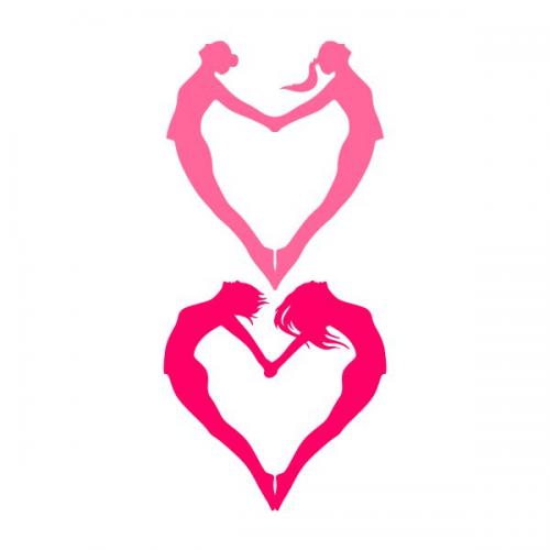 Jumping Heart Couple Cuttable Design | Apex Designs & Fonts