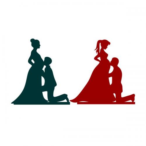 Pregnant Bride & Groom Wedding SVG Cut Files Design | Apex Vector