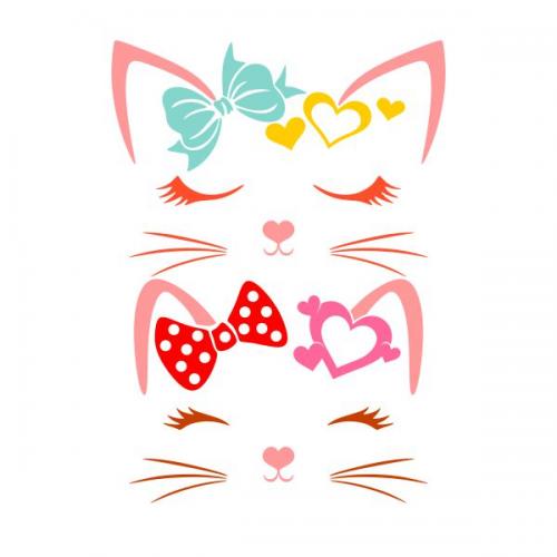 Cute Cat Face Cuttable Design | Apex Designs & Fonts