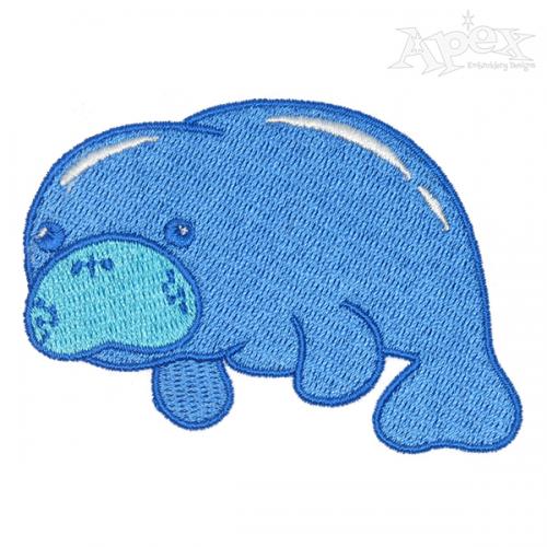 Manatee Embroidery Design | Apex Monogram Designs & Fonts