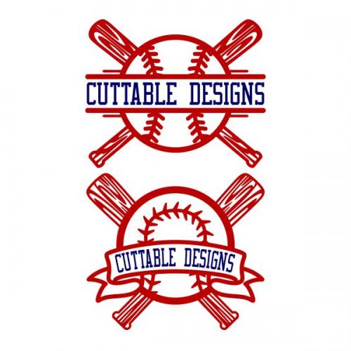 Baseball Split Cuttable Frame | Apex SVG Cuttable Designs