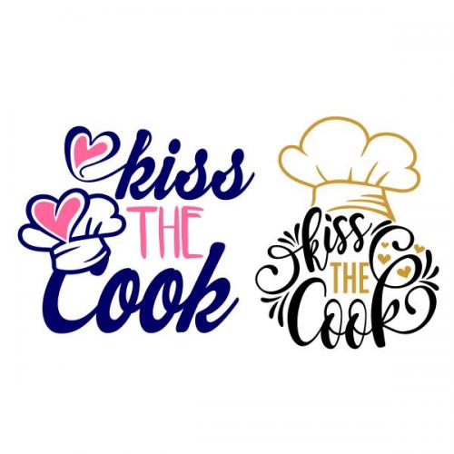 Kiss The Cook Cuttable Design | Apex Designs & Fonts