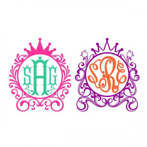 Princess Monogram Cuttable Frame | Apex Designs & Fonts