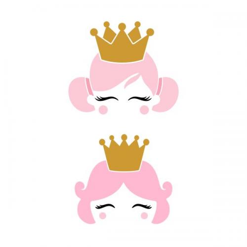 Cute Princess Face Cuttable Design | Apex Designs & Fonts