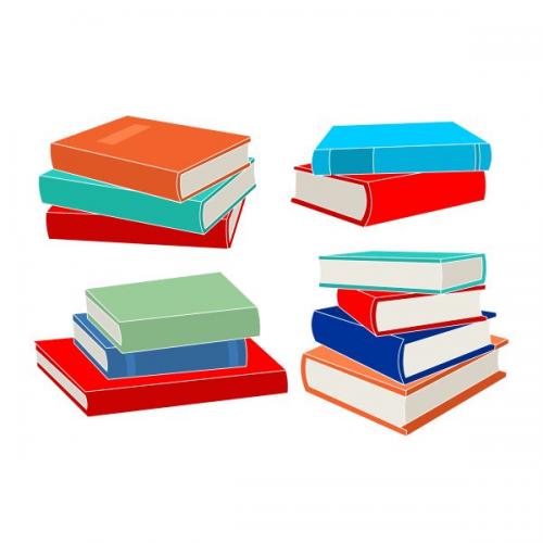 Stacked Books Cuttable Design | Apex Designs & Fonts