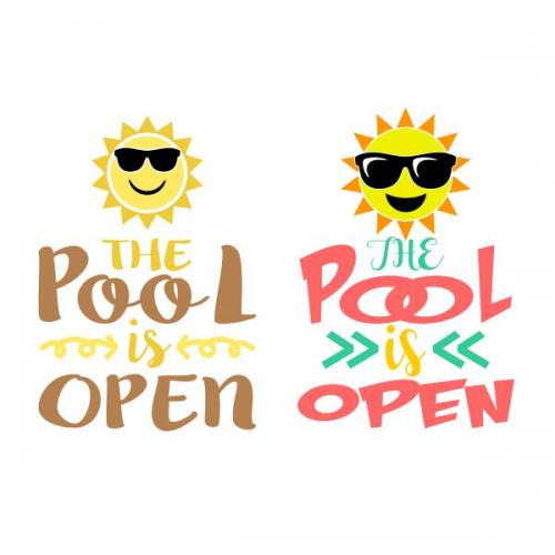 The Pool is Open Cuttable Design | Apex Designs & Fonts