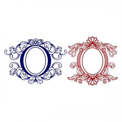 Vintage Oval Frame Cuttable Design | Apex Designs & Fonts