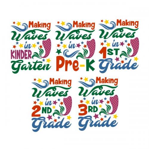 Making Waves in School Cuttable Design | Apex Designs & Fonts